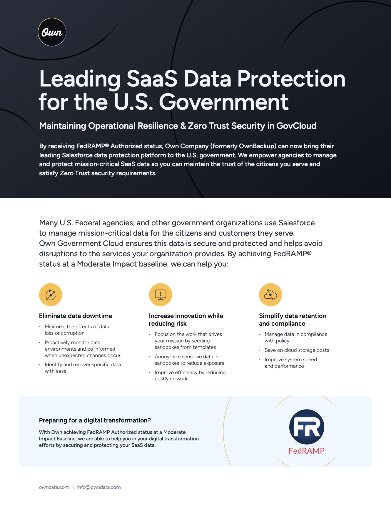 Leading SaaS Data Protection for the U.S. Government