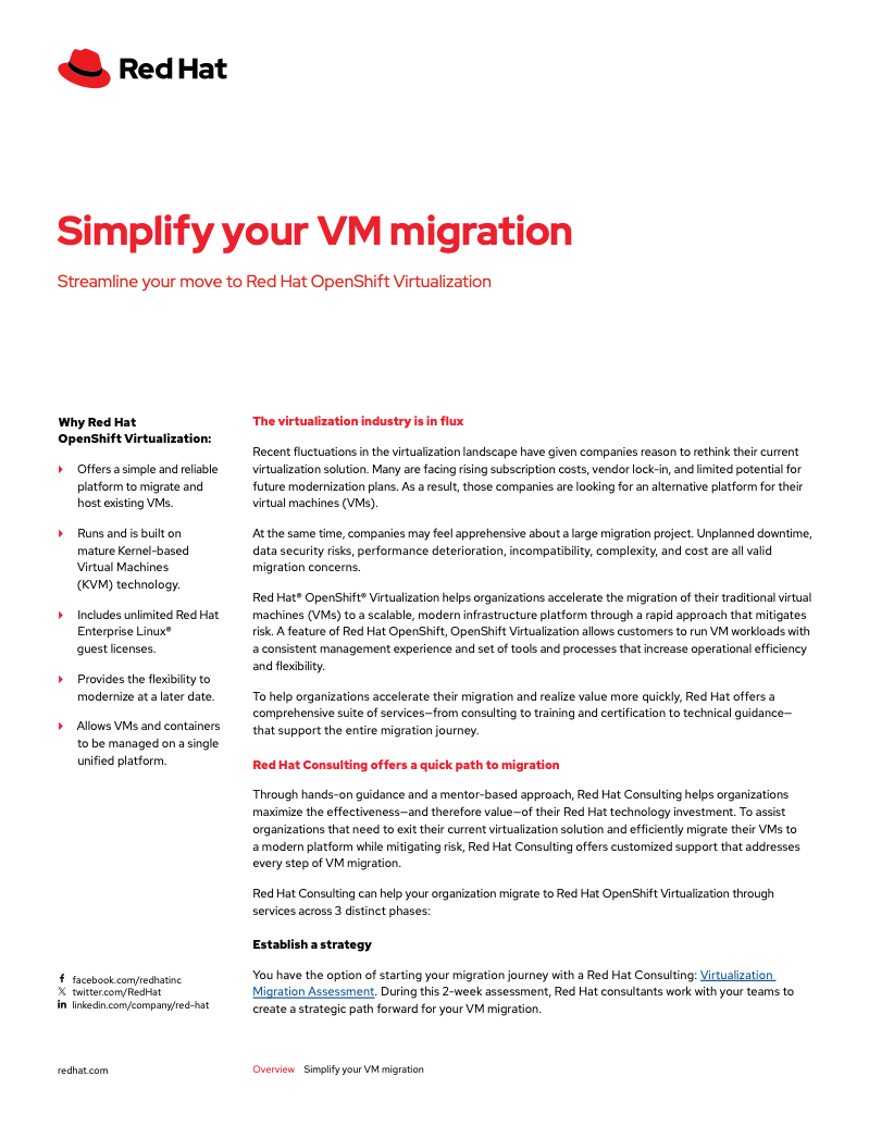 Simplify your VM migration: Streamline your move to Red Hat OpenShift ...