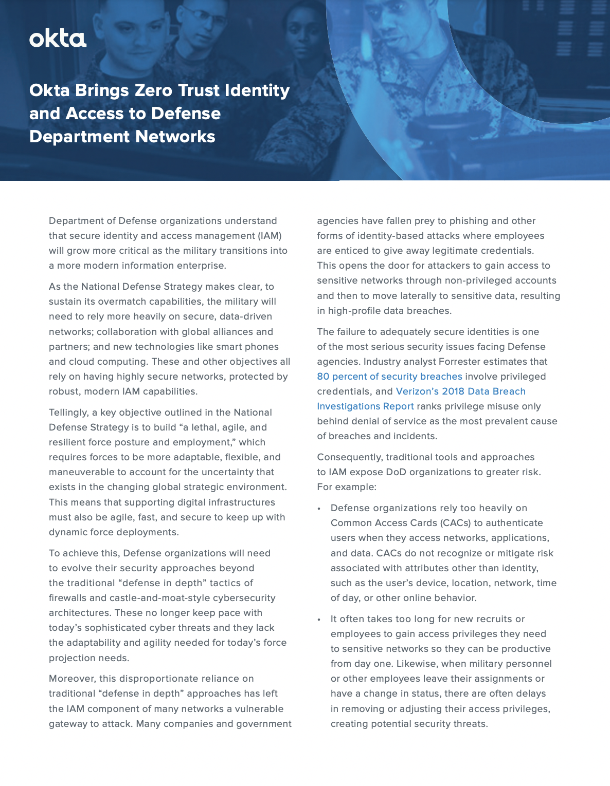Okta Brings Zero Trust Identity and Access to Defense Department Networks