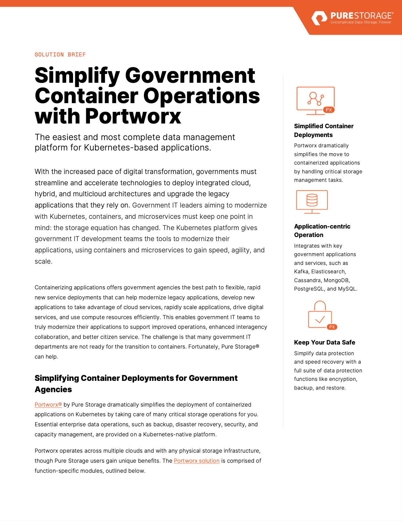 Simplify Government Container Operations with Portworx