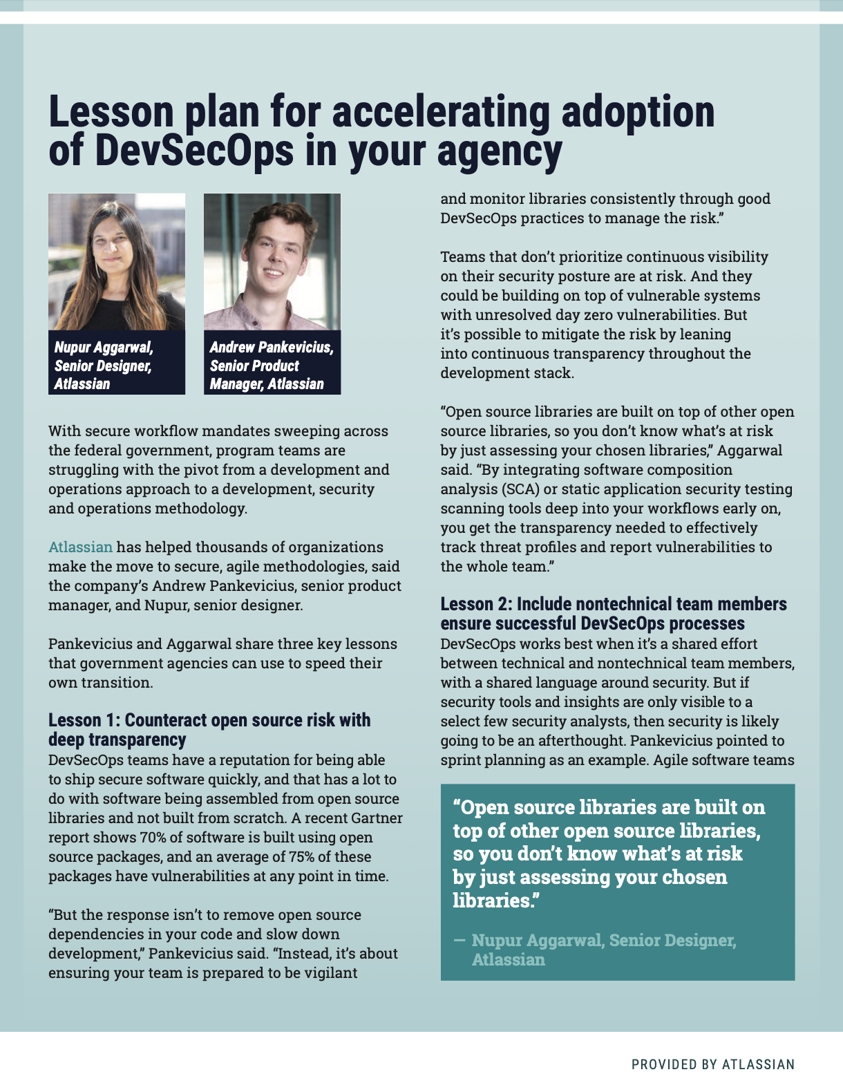 Lesson Plan for Accelerating Adoption of DevSecOps in Your Agency